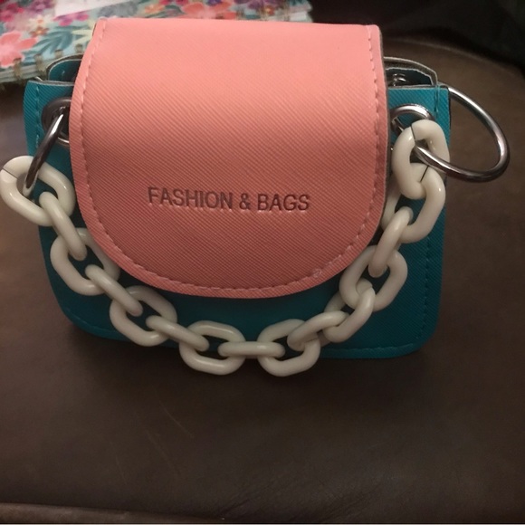 Bags | Precious Small Pocket Purse With White Chain | Poshmark